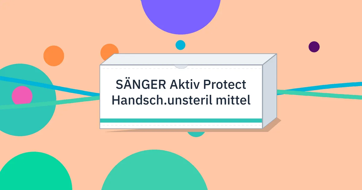 Symbolbild: Packung mit der Aufschrift SÄNGER Aktiv Protect Handsch.unsteril mittel (PZN 09287167) – Verfügbarkeit und Bezug in Apotheken in Frankfurt am Main