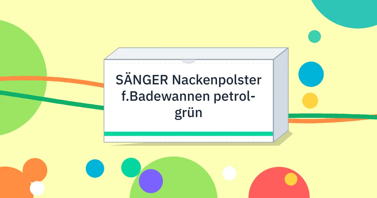 Symbolbild: Packung mit der Aufschrift SÄNGER Nackenpolster f.Badewannen petrol-grün (PZN 04115668) – Verfügbarkeit und Bezug in Apotheken in Frankfurt am Main