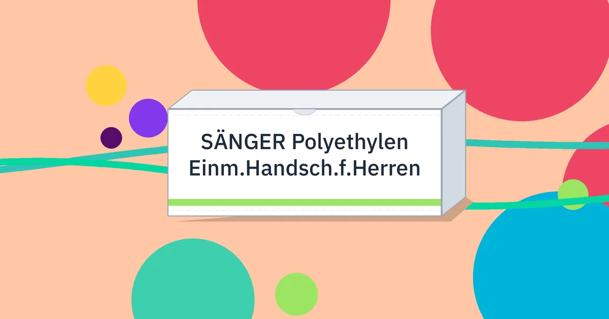 Symbolbild: Packung mit der Aufschrift SÄNGER Polyethylen Einm.Handsch.f.Herren (PZN 00287875) – Verfügbarkeit und Bezug in Apotheken in Frankfurt am Main