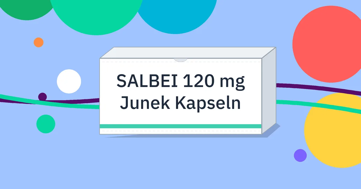 Symbolbild: Packung mit der Aufschrift SALBEI 120 mg Junek Kapseln (PZN 00990801) – Verfügbarkeit und Bezug in Apotheken in Frankfurt am Main