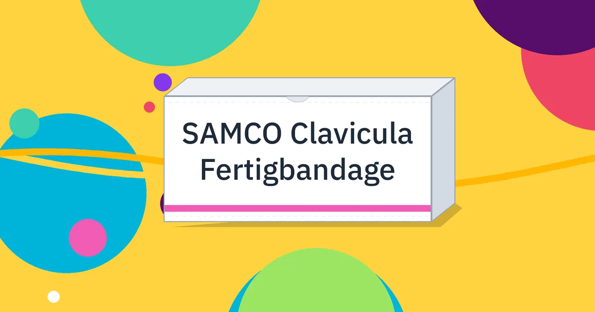 Symbolbild: Packung mit der Aufschrift SAMCO Clavicula Fertigbandage (PZN 09888487) – Verfügbarkeit und Bezug in Apotheken in Frankfurt am Main