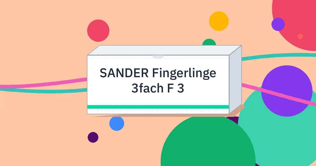 Symbolbild: Packung mit der Aufschrift SANDER Fingerlinge 3fach F 3 (PZN 00901341) – Verfügbarkeit und Bezug in Apotheken in Frankfurt am Main
