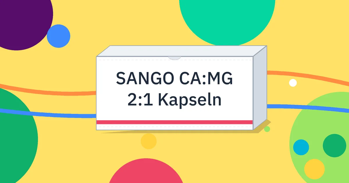 Symbolbild: Packung mit der Aufschrift SANGO CA:MG 2:1 Kapseln (PZN 15737999) – Verfügbarkeit und Bezug in Apotheken in Frankfurt am Main