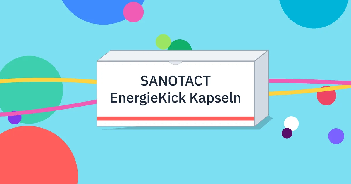 Symbolbild: Packung mit der Aufschrift SANOTACT EnergieKick Kapseln (PZN 19720493) – Verfügbarkeit und Bezug in Apotheken in Frankfurt am Main