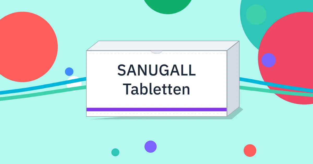 Symbolbild: Packung mit der Aufschrift SANUGALL Tabletten (PZN 06198316) – Verfügbarkeit und Bezug in Apotheken in Frankfurt am Main