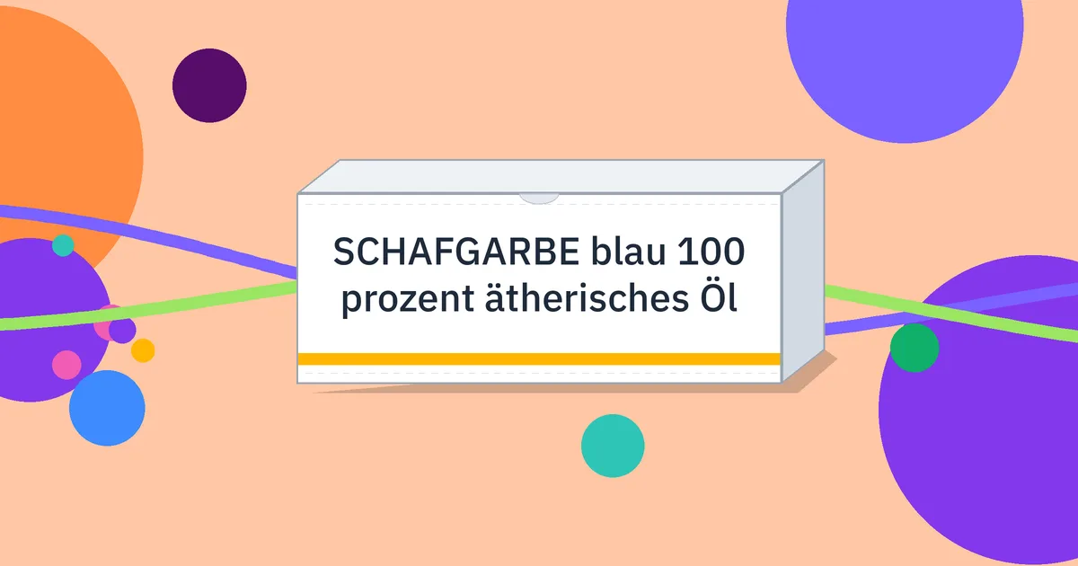 Symbolbild: Packung mit der Aufschrift SCHAFGARBE blau 100 prozent ätherisches Öl (PZN 03811414) – Verfügbarkeit und Bezug in Apotheken in Frankfurt am Main