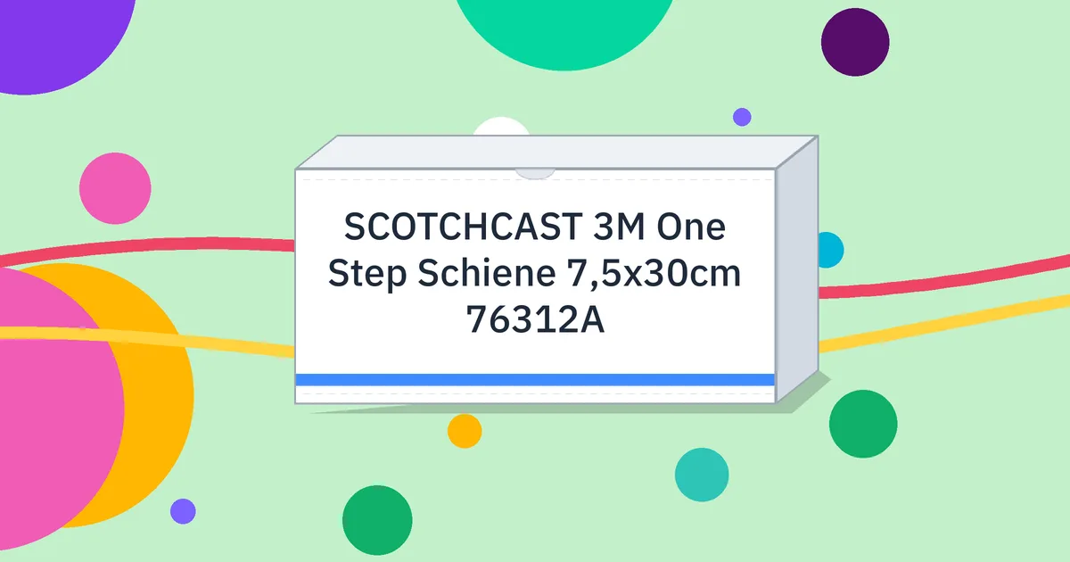 Symbolbild: Packung mit der Aufschrift SCOTCHCAST 3M One Step Schiene 7,5x30cm 76312A (PZN 01066320) – Verfügbarkeit und Bezug in Apotheken in Frankfurt am Main