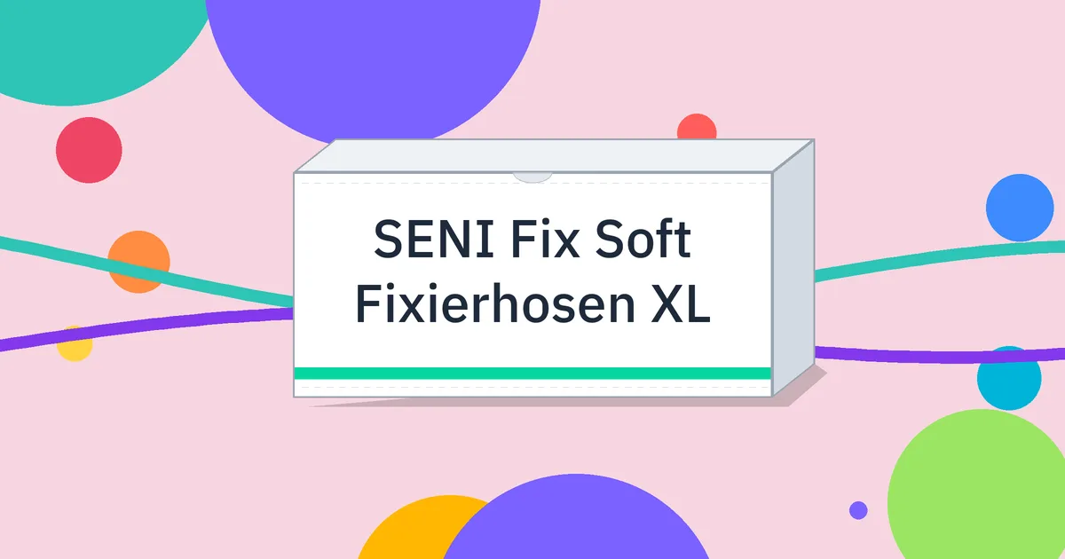 Symbolbild: Packung mit der Aufschrift SENI Fix Soft Fixierhosen XL (PZN 20346976) – Verfügbarkeit und Bezug in Apotheken in Frankfurt am Main