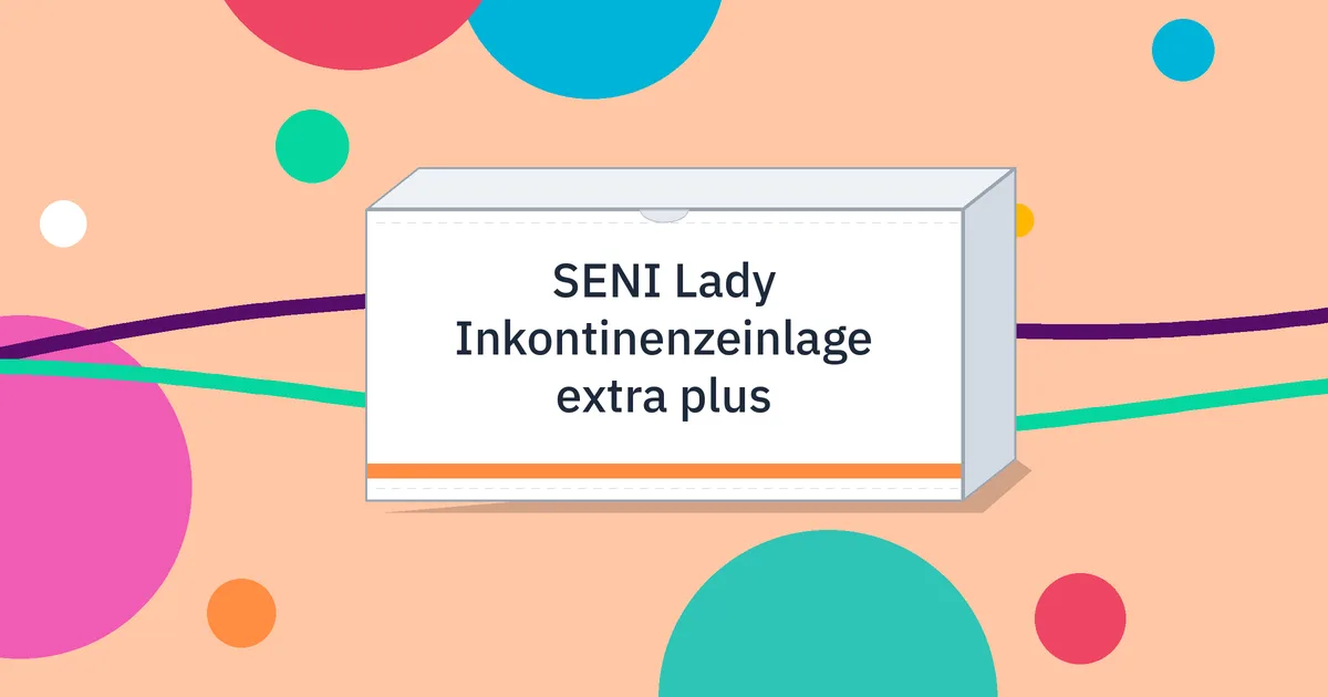 Symbolbild: Packung mit der Aufschrift SENI Lady Inkontinenzeinlage extra plus (PZN 12904971) – Verfügbarkeit und Bezug in Apotheken in Frankfurt am Main