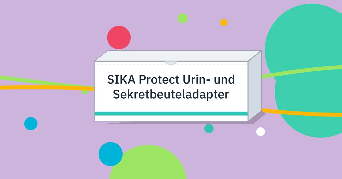 Symbolbild: Packung mit der Aufschrift SIKA Protect Urin- und Sekretbeuteladapter (PZN 10091038) – Verfügbarkeit und Bezug in Apotheken in Frankfurt am Main