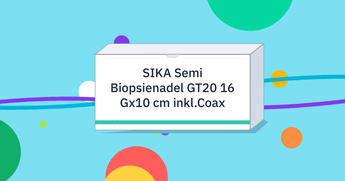 Symbolbild: Packung mit der Aufschrift SIKA Semi Biopsienadel GT20 16 Gx10 cm inkl.Coax (PZN 20278714) – Verfügbarkeit und Bezug in Apotheken in Frankfurt am Main