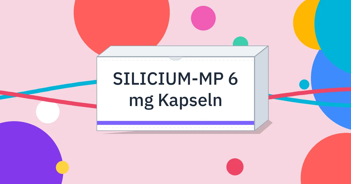 Symbolbild: Packung mit der Aufschrift SILICIUM-MP 6 mg Kapseln (PZN 19296730) – Verfügbarkeit und Bezug in Apotheken in Frankfurt am Main