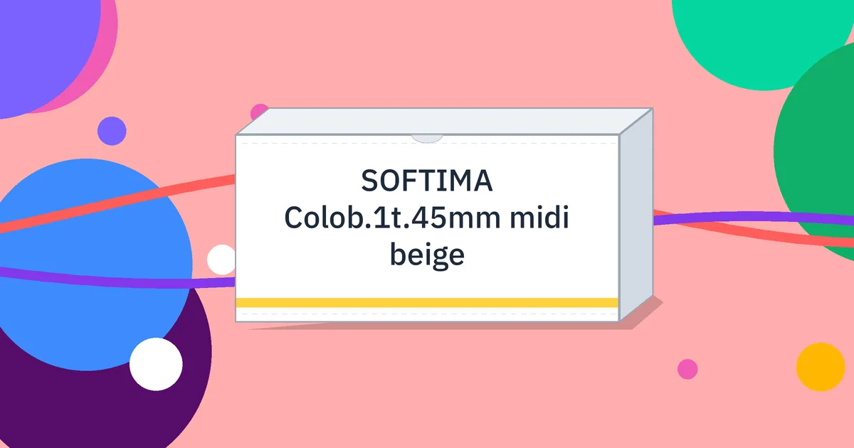 Symbolbild: Packung mit der Aufschrift SOFTIMA Colob.1t.45mm midi beige (PZN 04128375) – Verfügbarkeit und Bezug in Apotheken in Frankfurt am Main