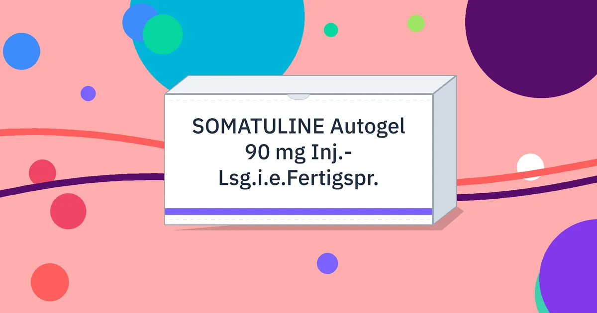Symbolbild: Packung mit der Aufschrift SOMATULINE Autogel 90 mg Inj.-Lsg.i.e.Fertigspr. (PZN 17364427) – Verfügbarkeit und Bezug in Apotheken in Frankfurt am Main