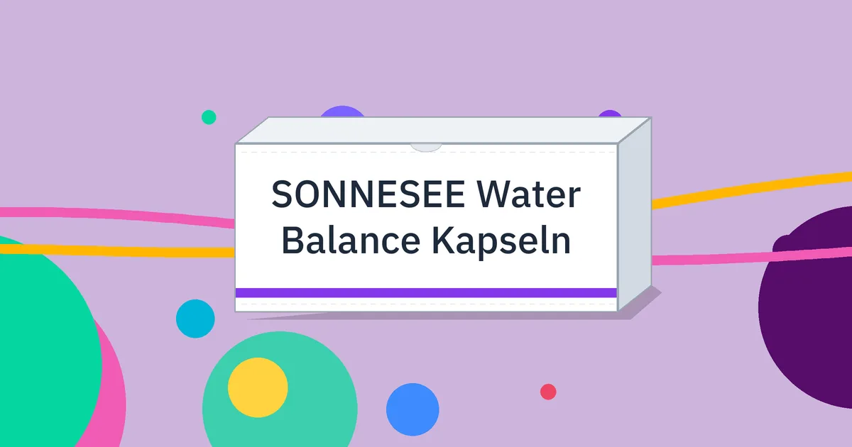 Symbolbild: Packung mit der Aufschrift SONNESEE Water Balance Kapseln (PZN 20041389) – Verfügbarkeit und Bezug in Apotheken in Frankfurt am Main