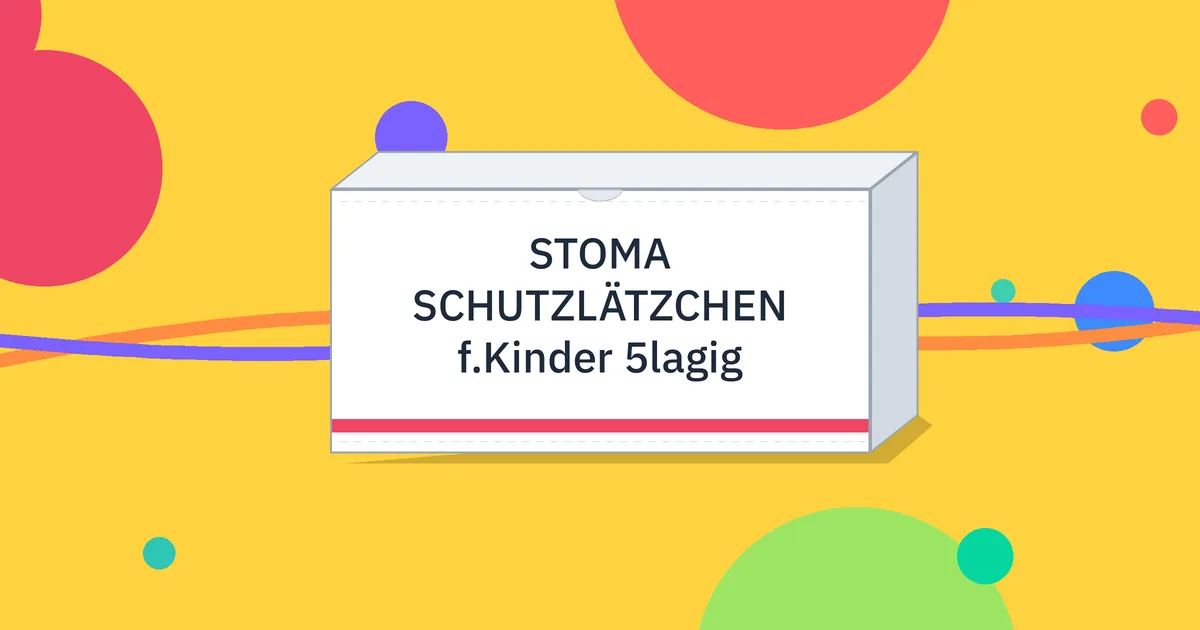 Symbolbild: Packung mit der Aufschrift STOMA SCHUTZLÄTZCHEN f.Kinder 5lagig (PZN 04310884) – Verfügbarkeit und Bezug in Apotheken in Frankfurt am Main