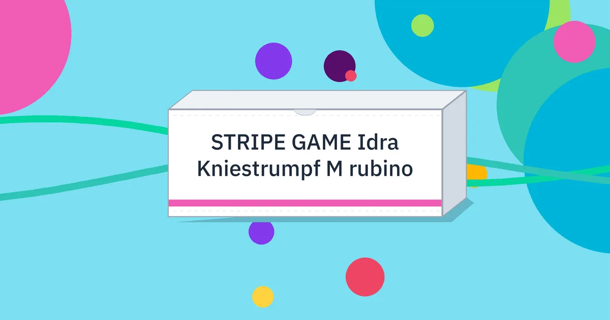 Symbolbild: Packung mit der Aufschrift STRIPE GAME Idra Kniestrumpf M rubino (PZN 20209802) – Verfügbarkeit und Bezug in Apotheken in Frankfurt am Main