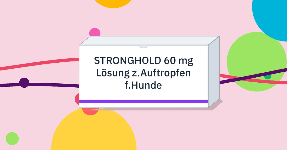 Symbolbild: Packung mit der Aufschrift STRONGHOLD 60 mg Lösung z.Auftropfen f.Hunde (PZN 09116218) – Verfügbarkeit und Bezug in Apotheken in Frankfurt am Main