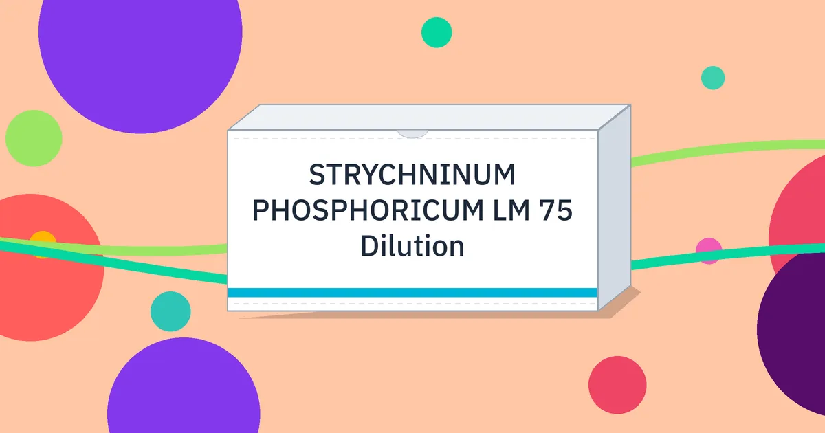 Symbolbild: Packung mit der Aufschrift STRYCHNINUM PHOSPHORICUM LM 75 Dilution (PZN 13207464) – Verfügbarkeit und Bezug in Apotheken in Frankfurt am Main
