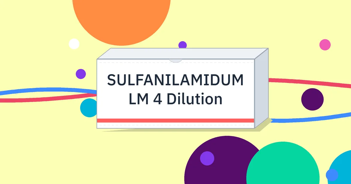 Symbolbild: Packung mit der Aufschrift SULFANILAMIDUM LM 4 Dilution (PZN 13208937) – Verfügbarkeit und Bezug in Apotheken in Frankfurt am Main