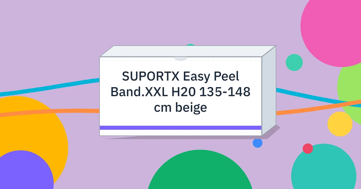 Symbolbild: Packung mit der Aufschrift SUPORTX Easy Peel Band.XXL H20 135-148 cm beige (PZN 09486352) – Verfügbarkeit und Bezug in Apotheken in Frankfurt am Main