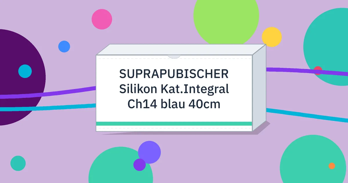 Symbolbild: Packung mit der Aufschrift SUPRAPUBISCHER Silikon Kat.Integral Ch14 blau 40cm (PZN 09766672) – Verfügbarkeit und Bezug in Apotheken in Frankfurt am Main