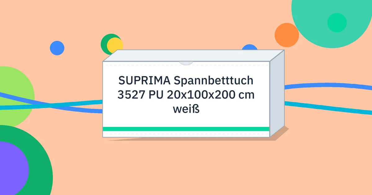 Symbolbild: Packung mit der Aufschrift SUPRIMA Spannbetttuch 3527 PU 20x100x200 cm weiß (PZN 14302905) – Verfügbarkeit und Bezug in Apotheken in Frankfurt am Main