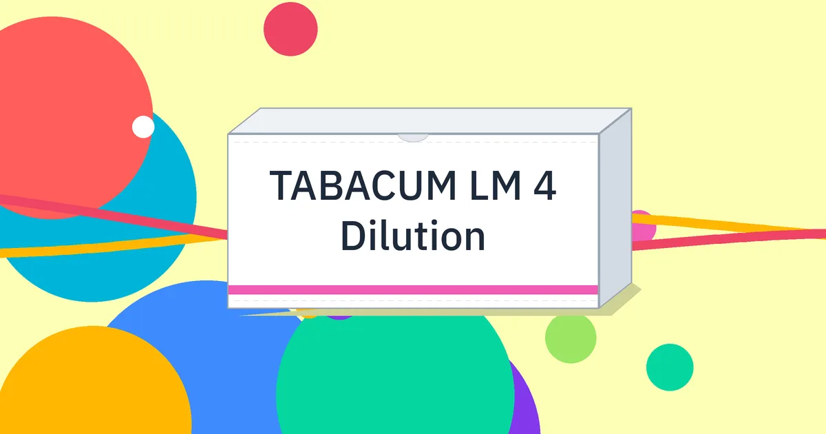 Symbolbild: Packung mit der Aufschrift TABACUM LM 4 Dilution (PZN 13212519) – Verfügbarkeit und Bezug in Apotheken in Frankfurt am Main