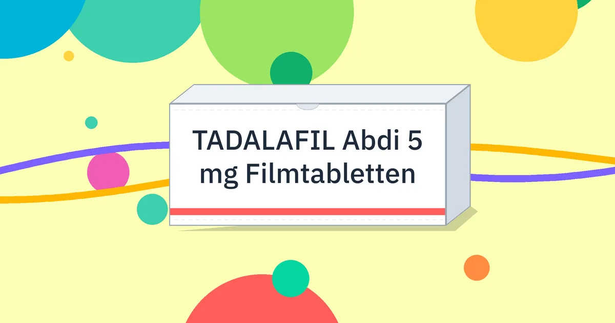 Symbolbild: Packung mit der Aufschrift TADALAFIL Abdi 5 mg Filmtabletten (PZN 17874708) – Verfügbarkeit und Bezug in Apotheken in Frankfurt am Main