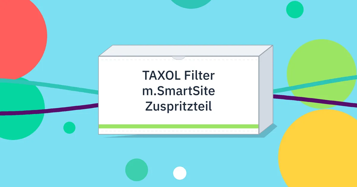 Symbolbild: Packung mit der Aufschrift TAXOL Filter m.SmartSite Zuspritzteil (PZN 07530706) – Verfügbarkeit und Bezug in Apotheken in Frankfurt am Main