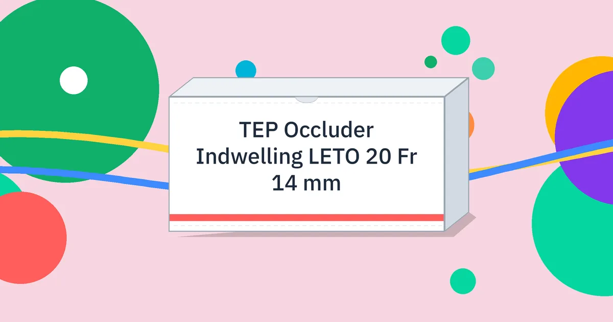 Symbolbild: Packung mit der Aufschrift TEP Occluder Indwelling LETO 20 Fr 14 mm (PZN 20087279) – Verfügbarkeit und Bezug in Apotheken in Frankfurt am Main