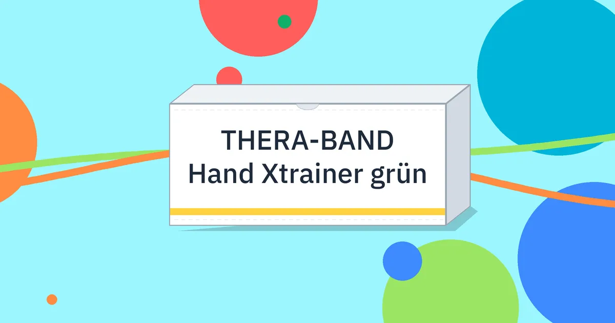 Symbolbild: Packung mit der Aufschrift THERA-BAND Hand Xtrainer grün (PZN 10305137) – Verfügbarkeit und Bezug in Apotheken in Frankfurt am Main