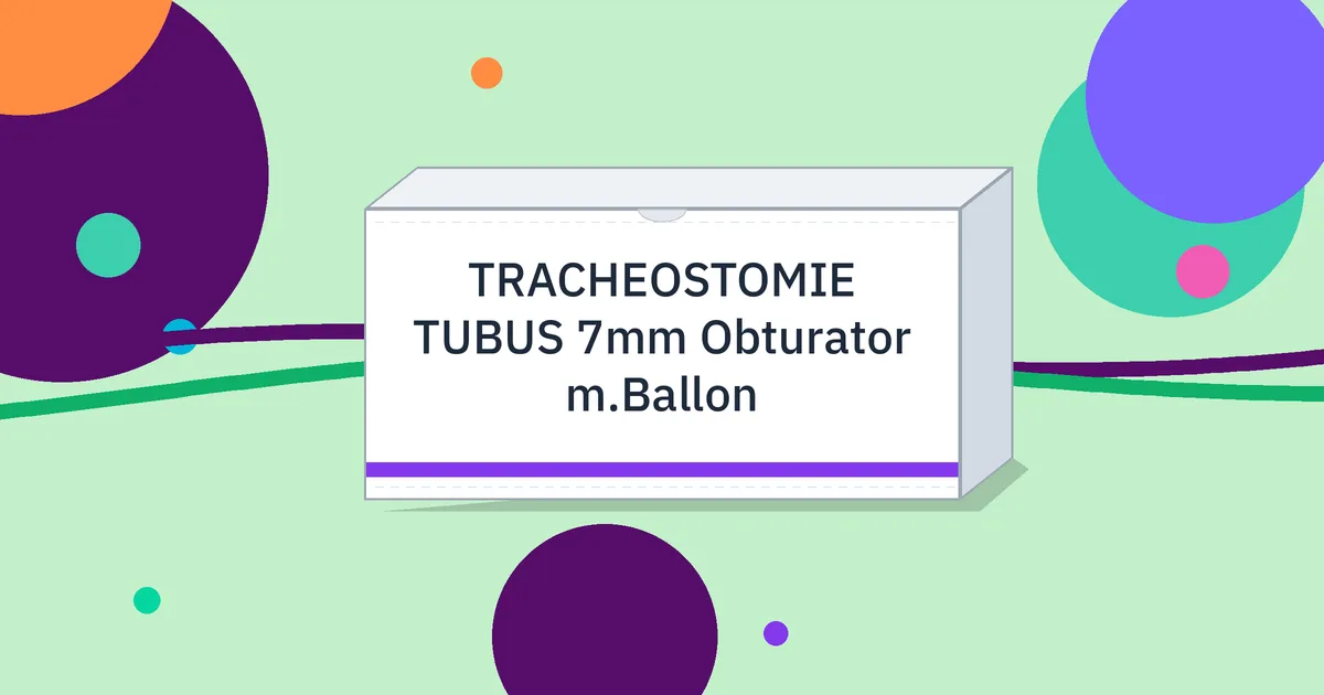 Symbolbild: Packung mit der Aufschrift TRACHEOSTOMIE TUBUS 7mm Obturator m.Ballon (PZN 01085406) – Verfügbarkeit und Bezug in Apotheken in Frankfurt am Main