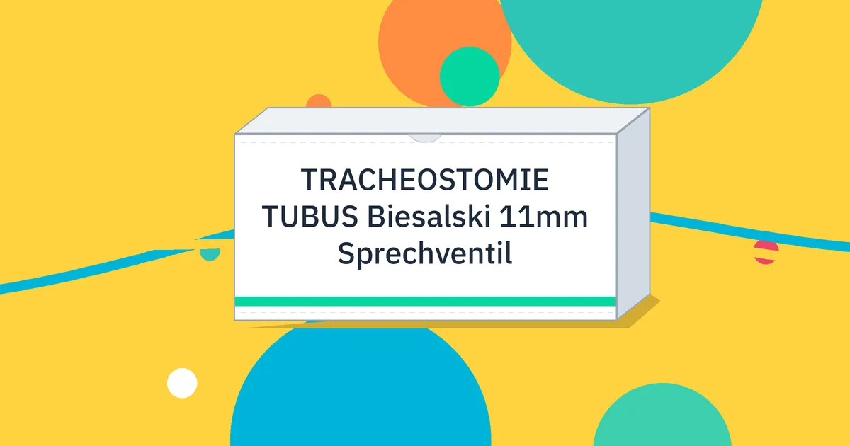 Symbolbild: Packung mit der Aufschrift TRACHEOSTOMIE TUBUS Biesalski 11mm Sprechventil (PZN 12358712) – Verfügbarkeit und Bezug in Apotheken in Frankfurt am Main