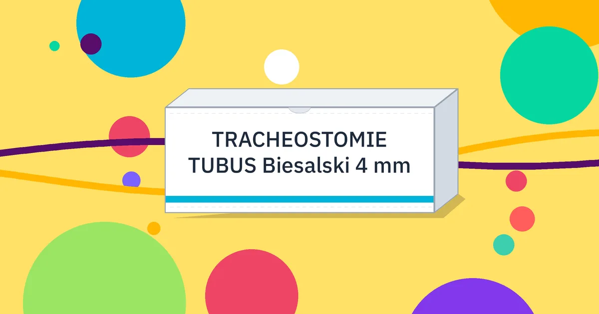 Symbolbild: Packung mit der Aufschrift TRACHEOSTOMIE TUBUS Biesalski 4 mm (PZN 16038476) – Verfügbarkeit und Bezug in Apotheken in Frankfurt am Main