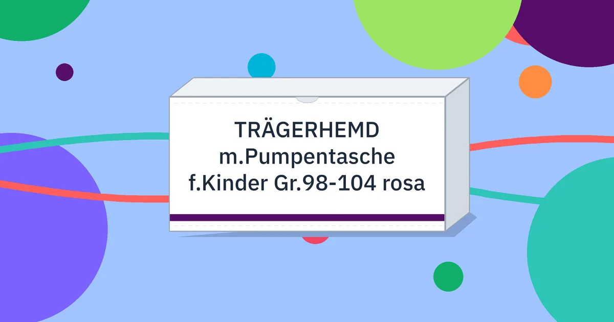 Symbolbild: Packung mit der Aufschrift TRÄGERHEMD m.Pumpentasche f.Kinder Gr.98-104 rosa (PZN 11552984) – Verfügbarkeit und Bezug in Apotheken in Frankfurt am Main