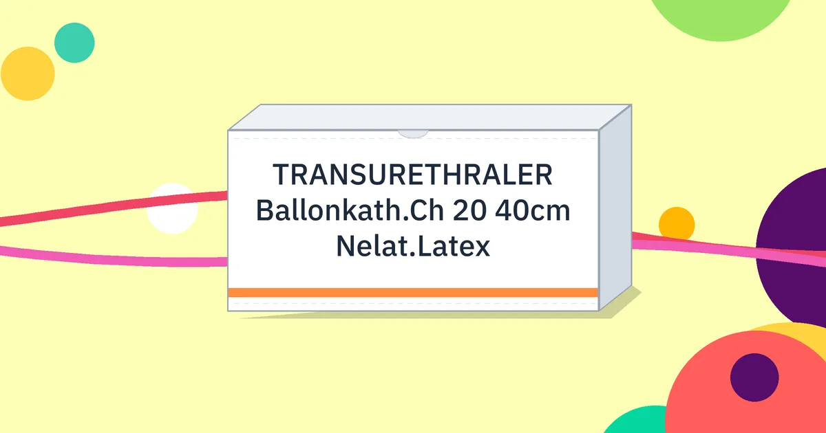 Symbolbild: Packung mit der Aufschrift TRANSURETHRALER Ballonkath.Ch 20 40cm Nelat.Latex (PZN 01150888) – Verfügbarkeit und Bezug in Apotheken in Frankfurt am Main