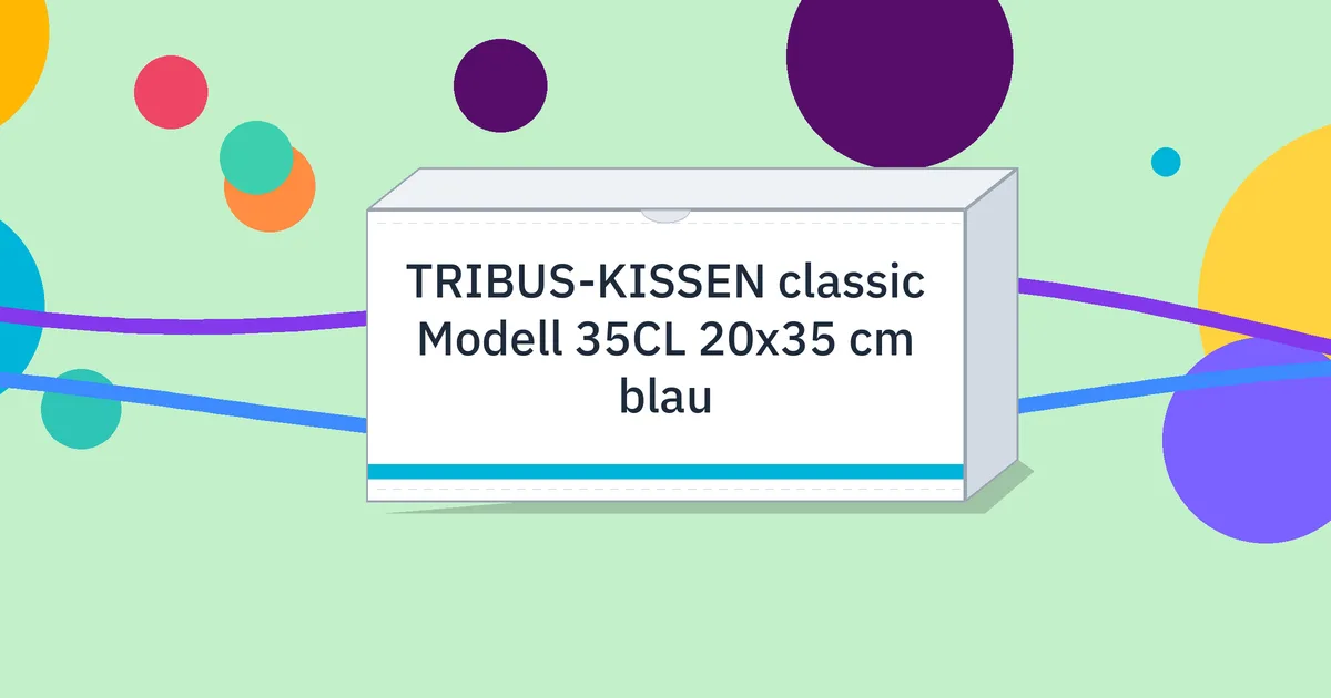 Symbolbild: Packung mit der Aufschrift TRIBUS-KISSEN classic Modell 35CL 20x35 cm blau (PZN 16568412) – Verfügbarkeit und Bezug in Apotheken in Frankfurt am Main