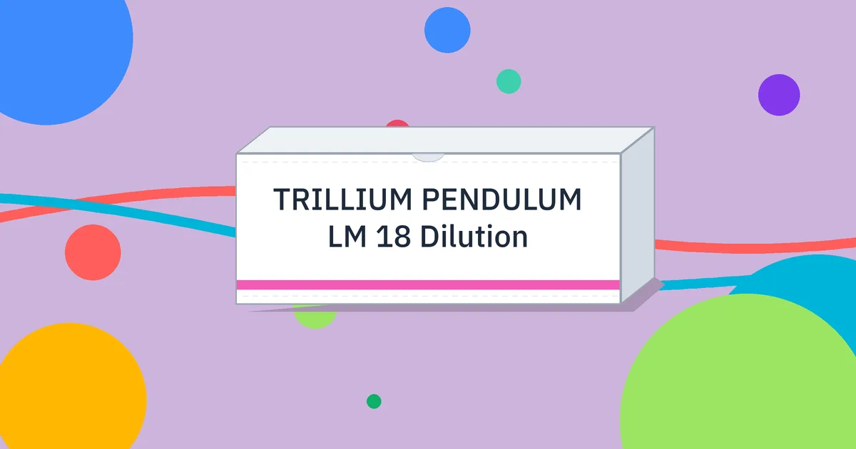 Symbolbild: Packung mit der Aufschrift TRILLIUM PENDULUM LM 18 Dilution (PZN 13227194) – Verfügbarkeit und Bezug in Apotheken in Frankfurt am Main