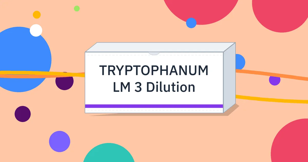 Symbolbild: Packung mit der Aufschrift TRYPTOPHANUM LM 3 Dilution (PZN 13253381) – Verfügbarkeit und Bezug in Apotheken in Frankfurt am Main