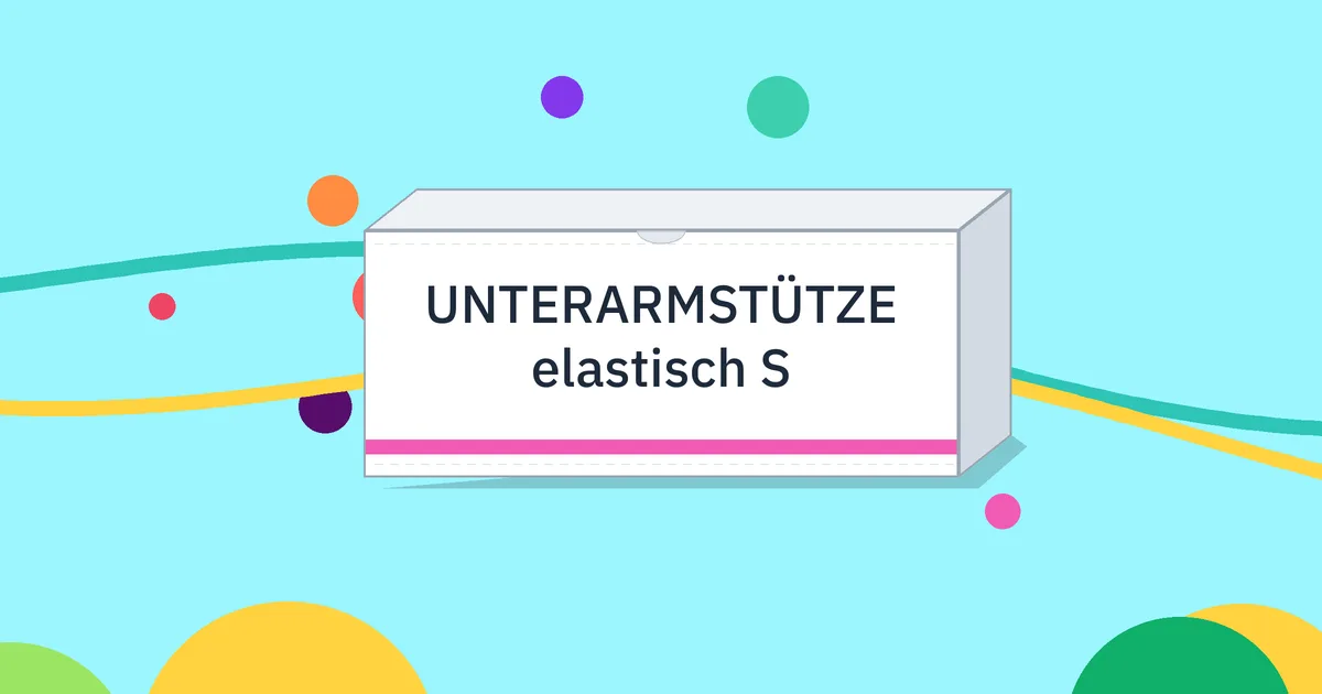 Symbolbild: Packung mit der Aufschrift UNTERARMSTÜTZE elastisch S (PZN 19070405) – Verfügbarkeit und Bezug in Apotheken in Frankfurt am Main
