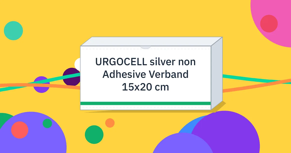 Symbolbild: Packung mit der Aufschrift URGOCELL silver non Adhesive Verband 15x20 cm (PZN 04667385) – Verfügbarkeit und Bezug in Apotheken in Frankfurt am Main