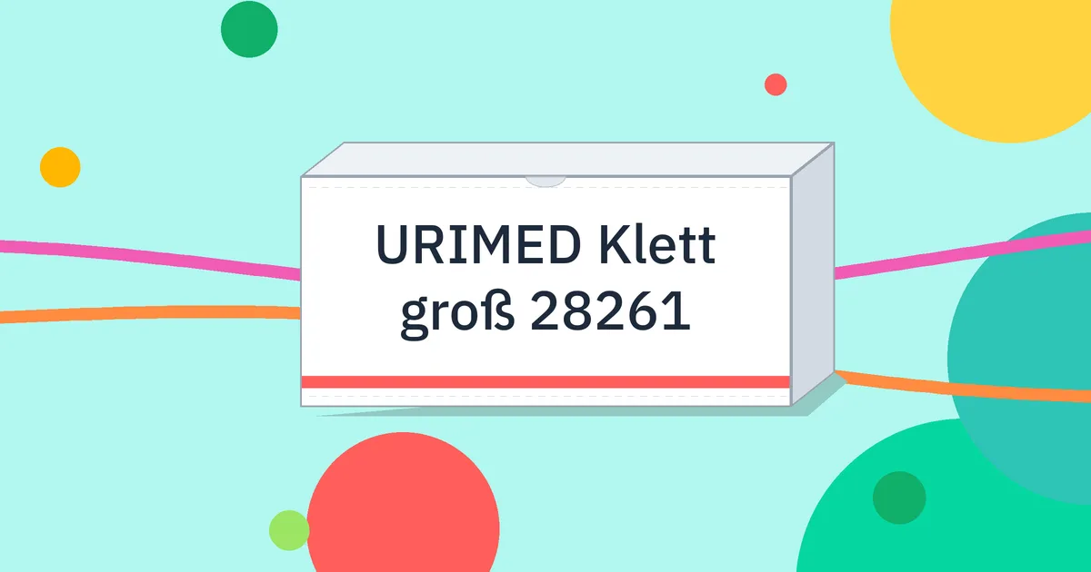 Symbolbild: Packung mit der Aufschrift URIMED Klett groß 28261 (PZN 03501820) – Verfügbarkeit und Bezug in Apotheken in Frankfurt am Main