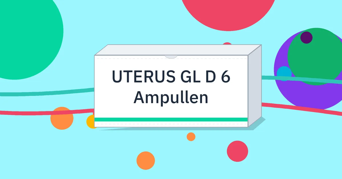Symbolbild: Packung mit der Aufschrift UTERUS GL D 6 Ampullen (PZN 03789324) – Verfügbarkeit und Bezug in Apotheken in Frankfurt am Main