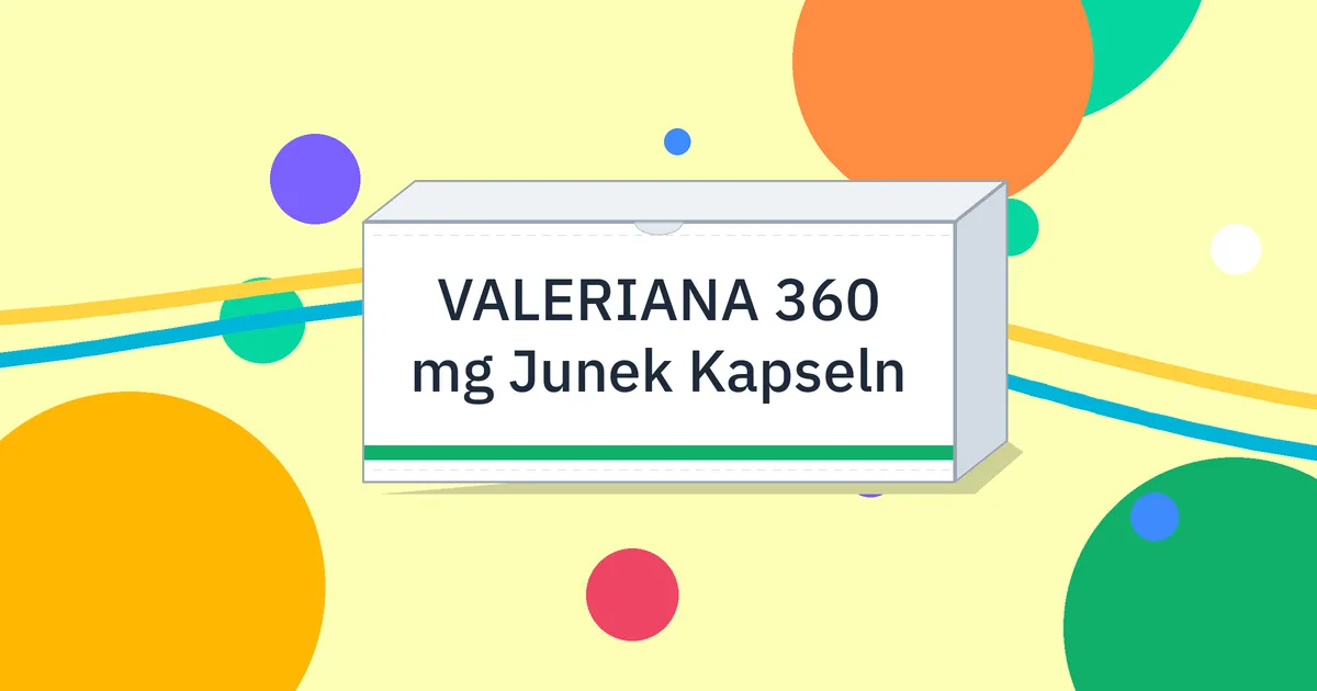 Symbolbild: Packung mit der Aufschrift VALERIANA 360 mg Junek Kapseln (PZN 10336818) – Verfügbarkeit und Bezug in Apotheken in Frankfurt am Main