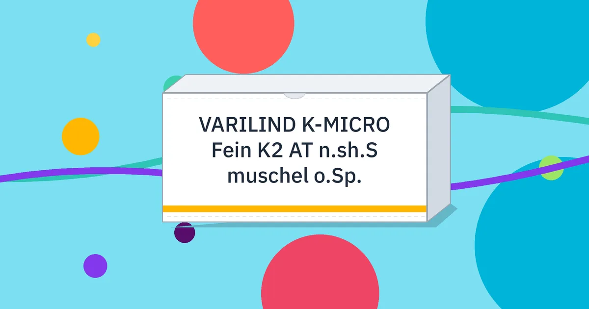 Symbolbild: Packung mit der Aufschrift VARILIND K-MICRO Fein K2 AT n.sh.S muschel o.Sp. (PZN 20554195) – Verfügbarkeit und Bezug in Apotheken in Frankfurt am Main