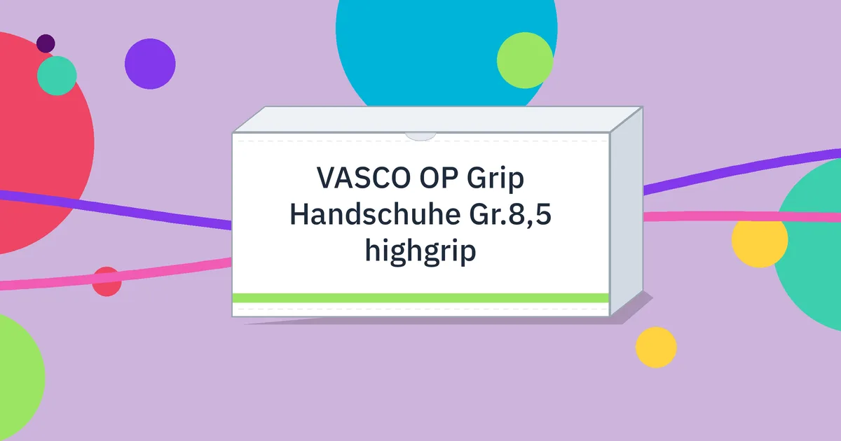 Symbolbild: Packung mit der Aufschrift VASCO OP Grip Handschuhe Gr.8,5 highgrip (PZN 11139801) – Verfügbarkeit und Bezug in Apotheken in Frankfurt am Main