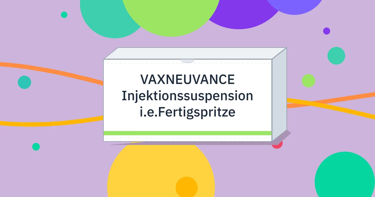 Symbolbild: Packung mit der Aufschrift VAXNEUVANCE Injektionssuspension i.e.Fertigspritze (PZN 19371762) – Verfügbarkeit und Bezug in Apotheken in Frankfurt am Main