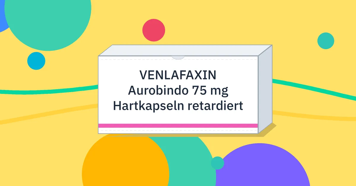 Symbolbild: Packung mit der Aufschrift VENLAFAXIN Aurobindo 75 mg Hartkapseln retardiert (PZN 11528201) – Verfügbarkeit und Bezug in Apotheken in Frankfurt am Main
