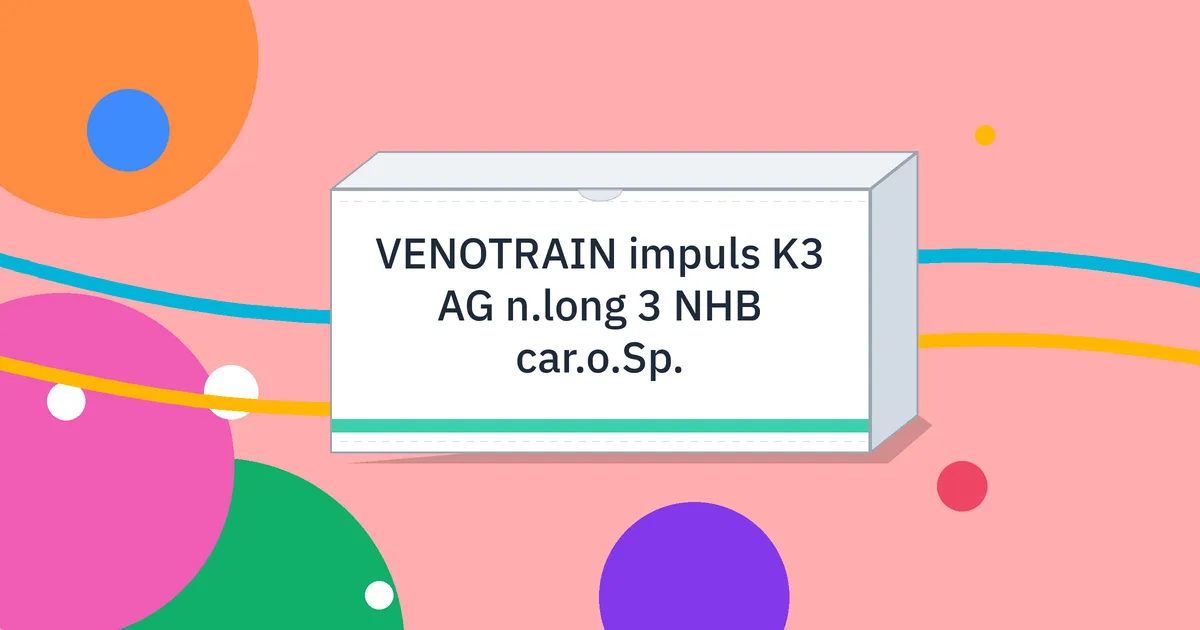 Symbolbild: Packung mit der Aufschrift VENOTRAIN impuls K3 AG n.long 3 NHB car.o.Sp. (PZN 08422143) – Verfügbarkeit und Bezug in Apotheken in Frankfurt am Main